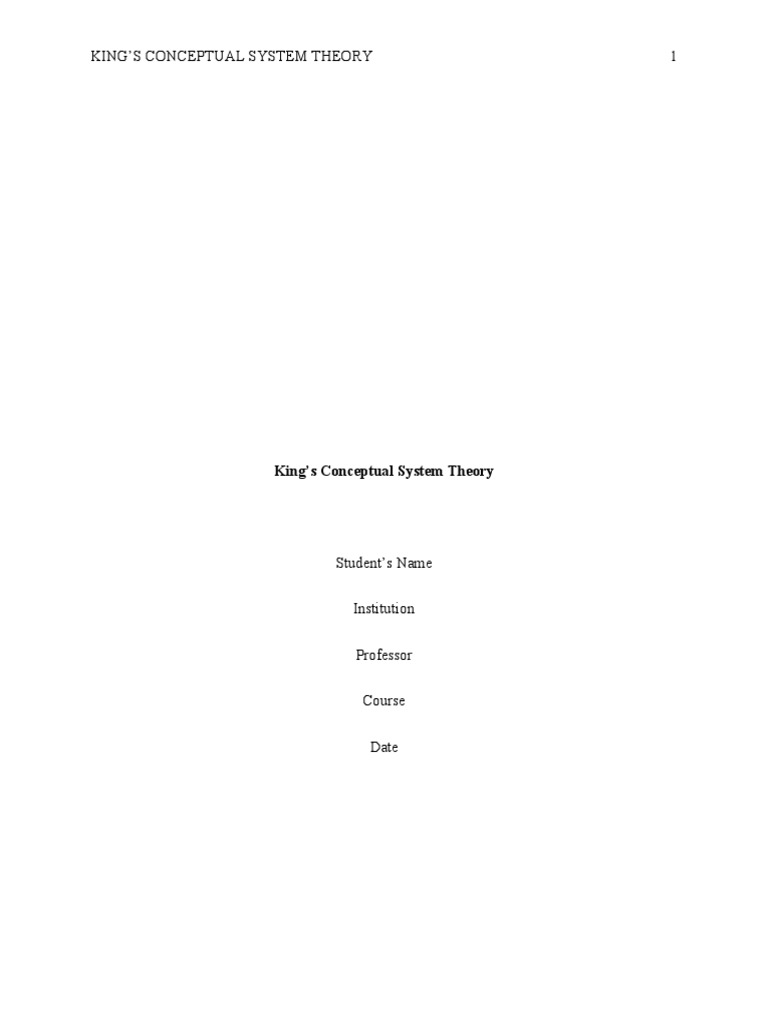 King's Conceptual System in Nursing | PDF | Nursing | System
