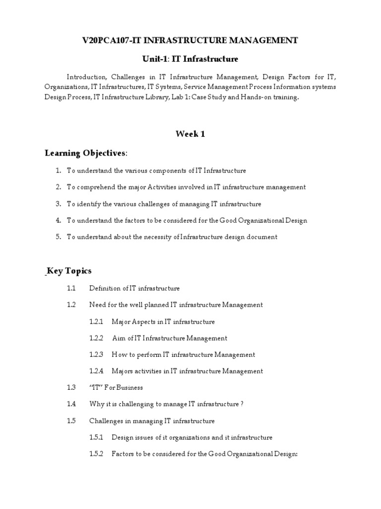 Unit 1 Week 1 | PDF | Infrastructure | Server (Computing)