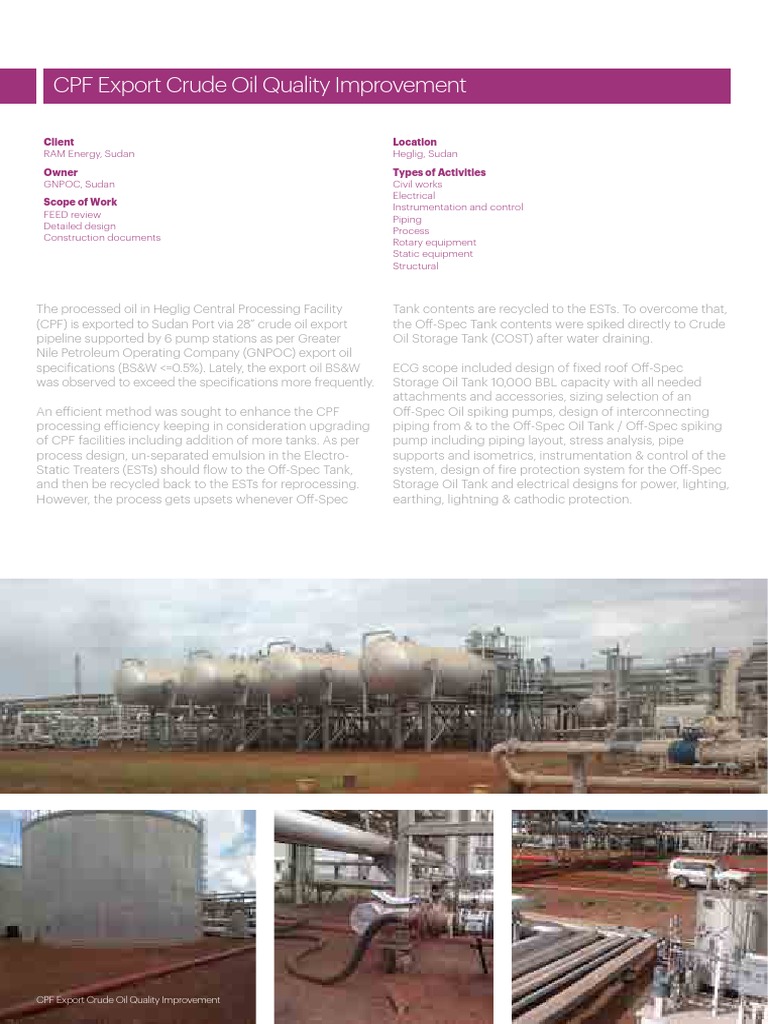 Off-Spec Tank Design for CPF Efficiency | PDF