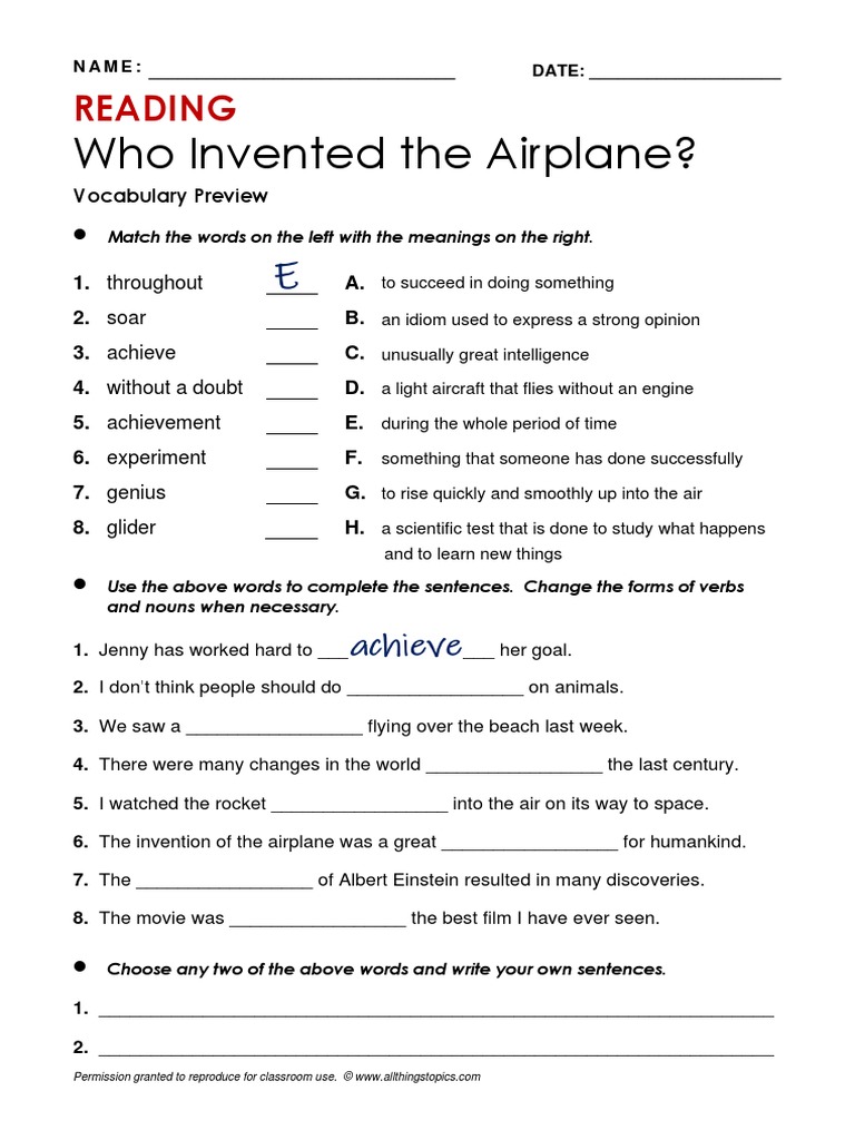 Lesson Who Invented Airplane 20220731 | PDF | Wright Brothers | Wright ...