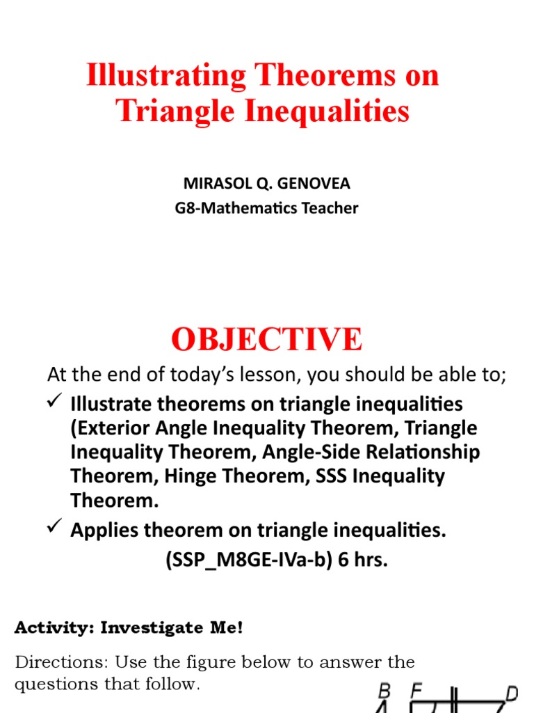 Triangle Inequality Theorems | PDF | Triangle | Angle