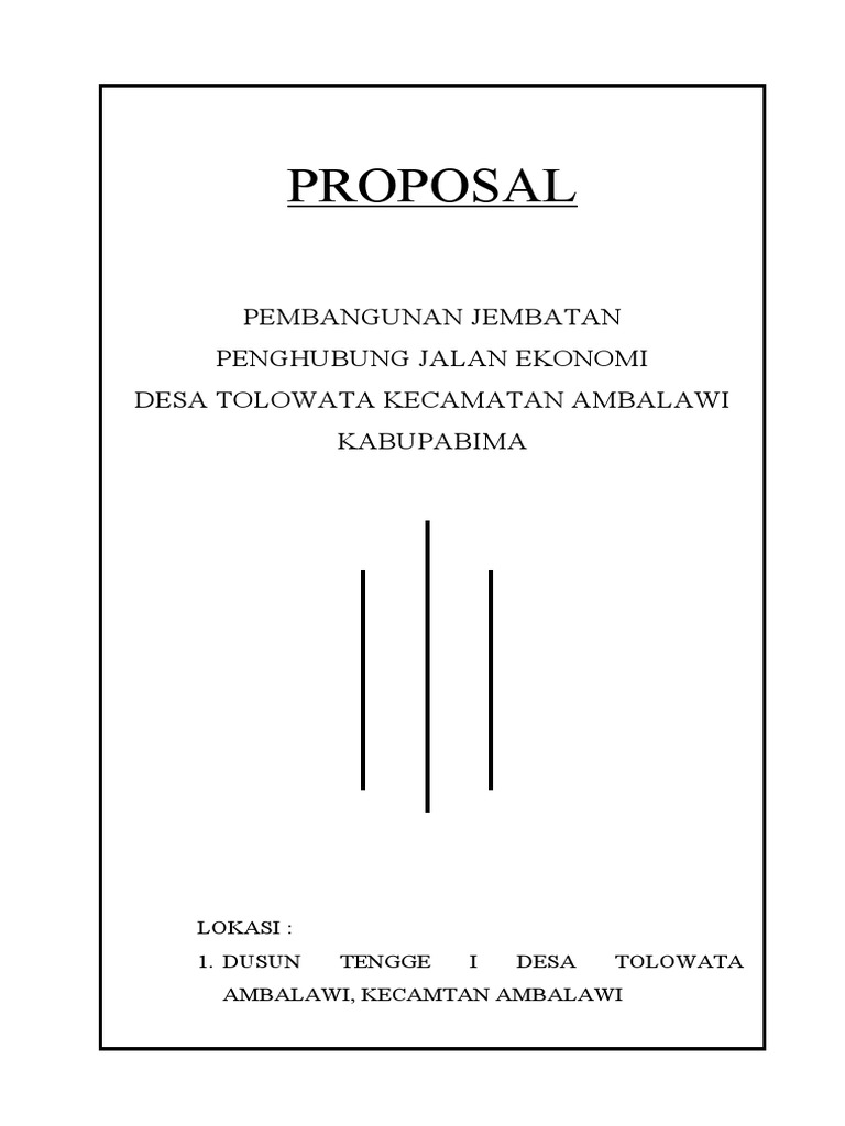 Proposal Jembatan Ekonomi Desa Tolowata | PDF