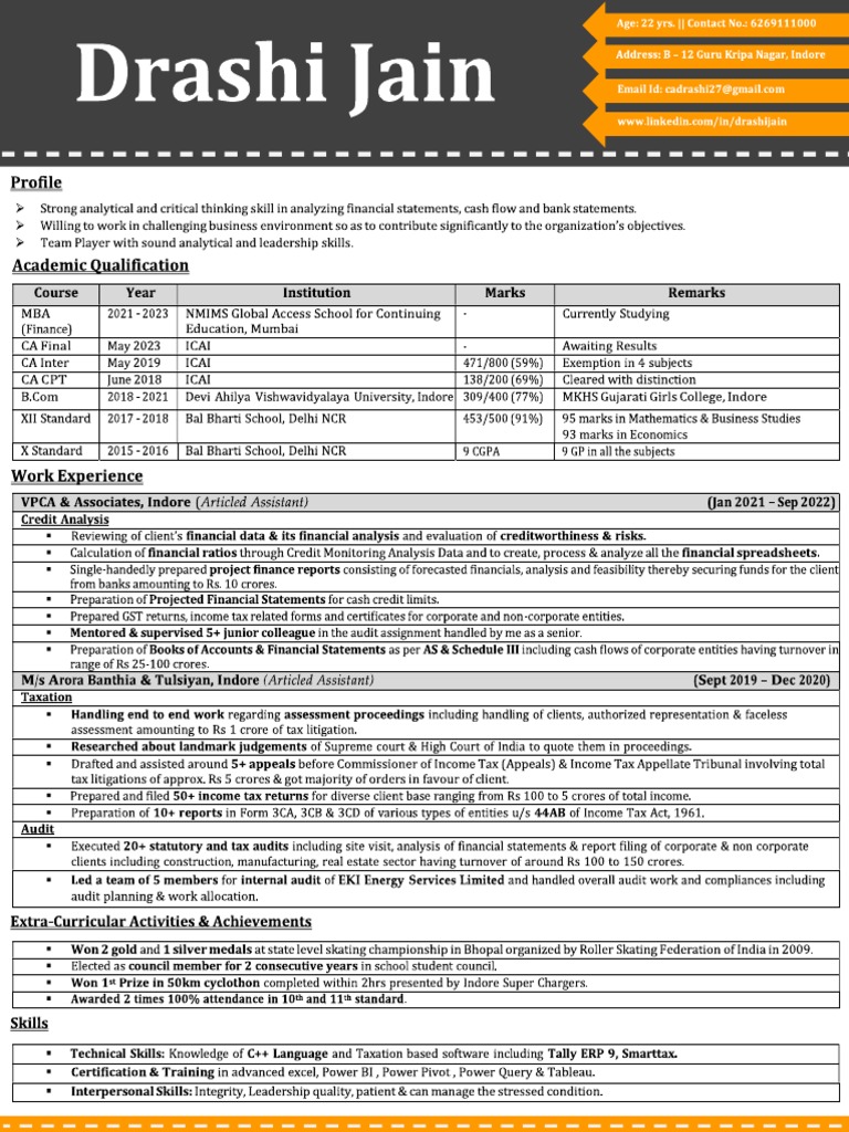 Drashi Jain CV | PDF