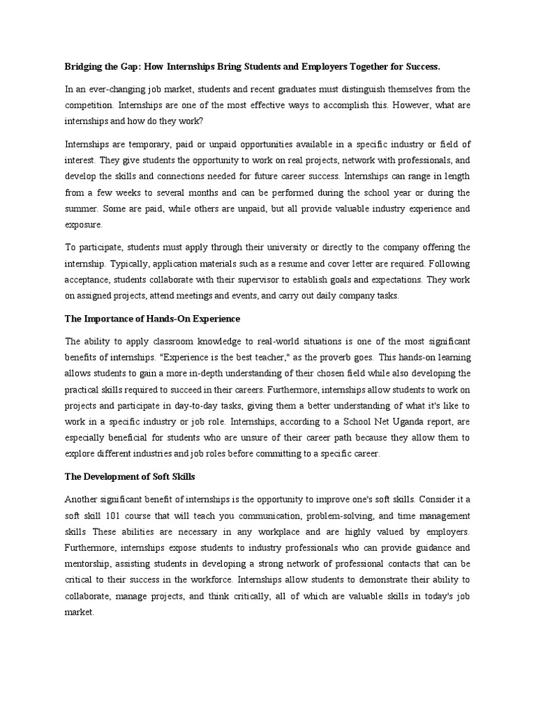 #002 Bridging The Gap How Internships Bring Students and Employers ...