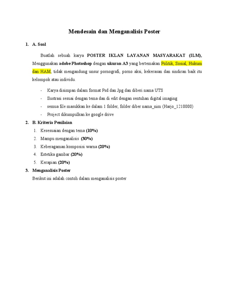 TUGAS UTS KOMGRAF II (Mendesain Dan Menganalisis Poster) | PDF