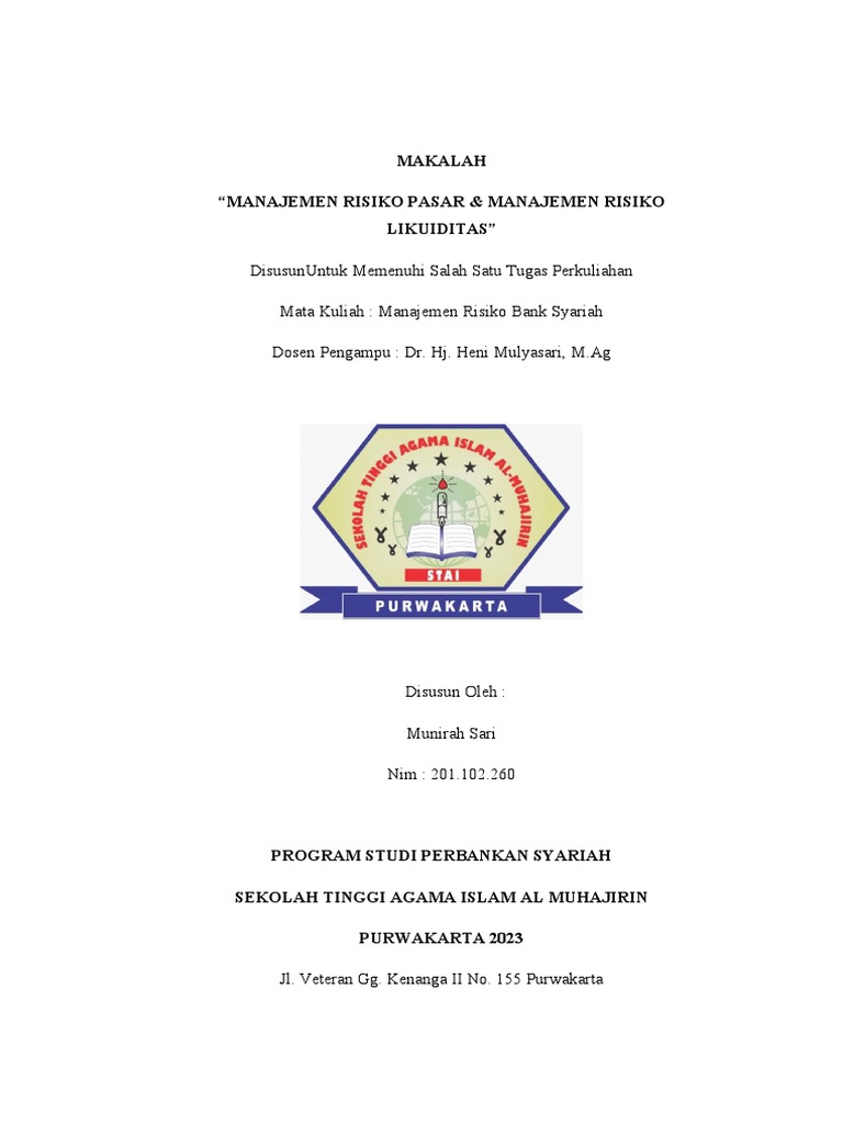 Manajemen Risiko Pasar & Likuiditas | PDF