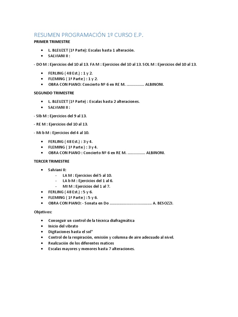 Resumen Programación 1º Curso Ep | PDF