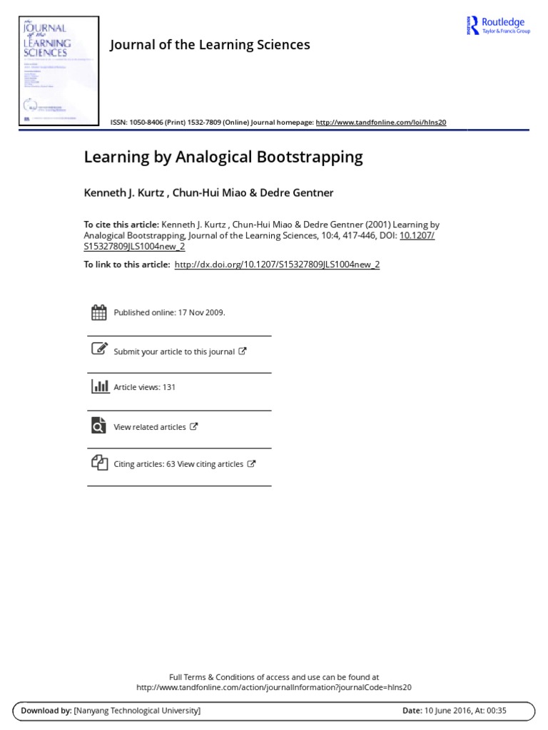 Kurtz 2001 | PDF | Analogy | Learning