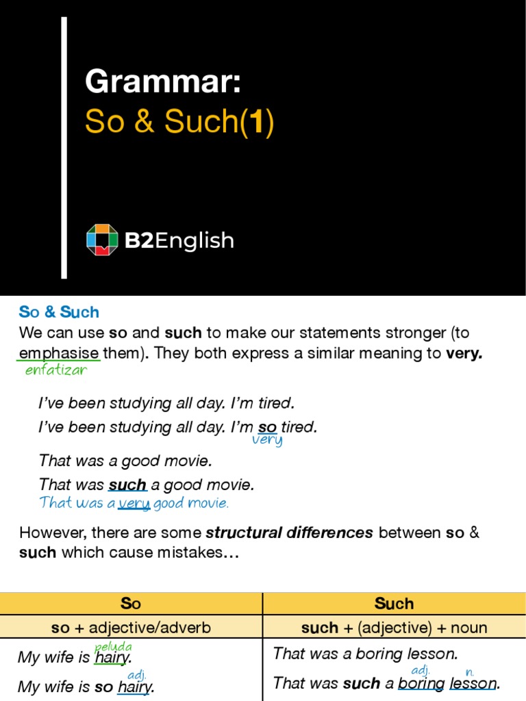So and Such | PDF | Adverb | Adjective