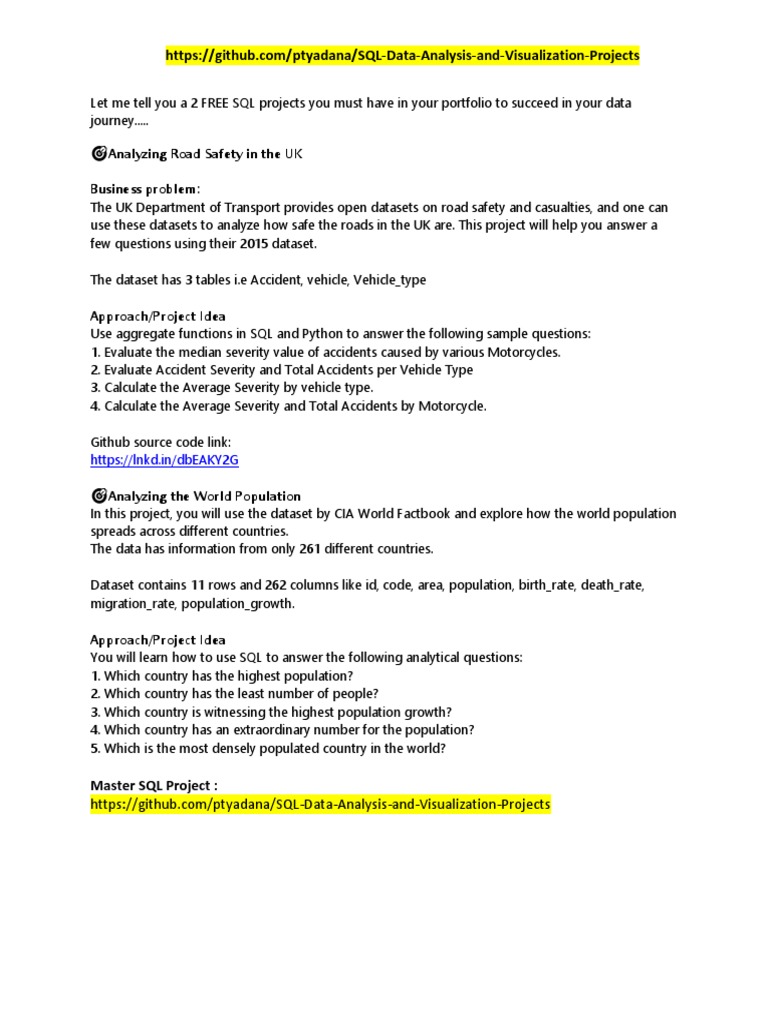 Ineuron SQL Master Project | PDF