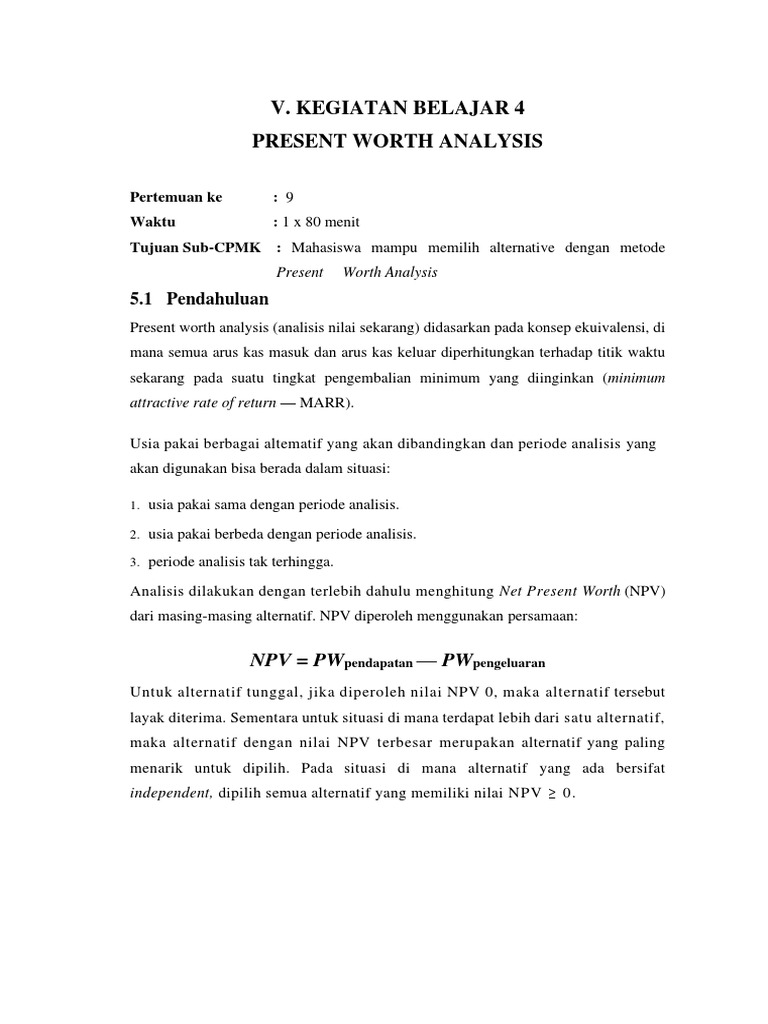 5.present Worth Analysis | PDF