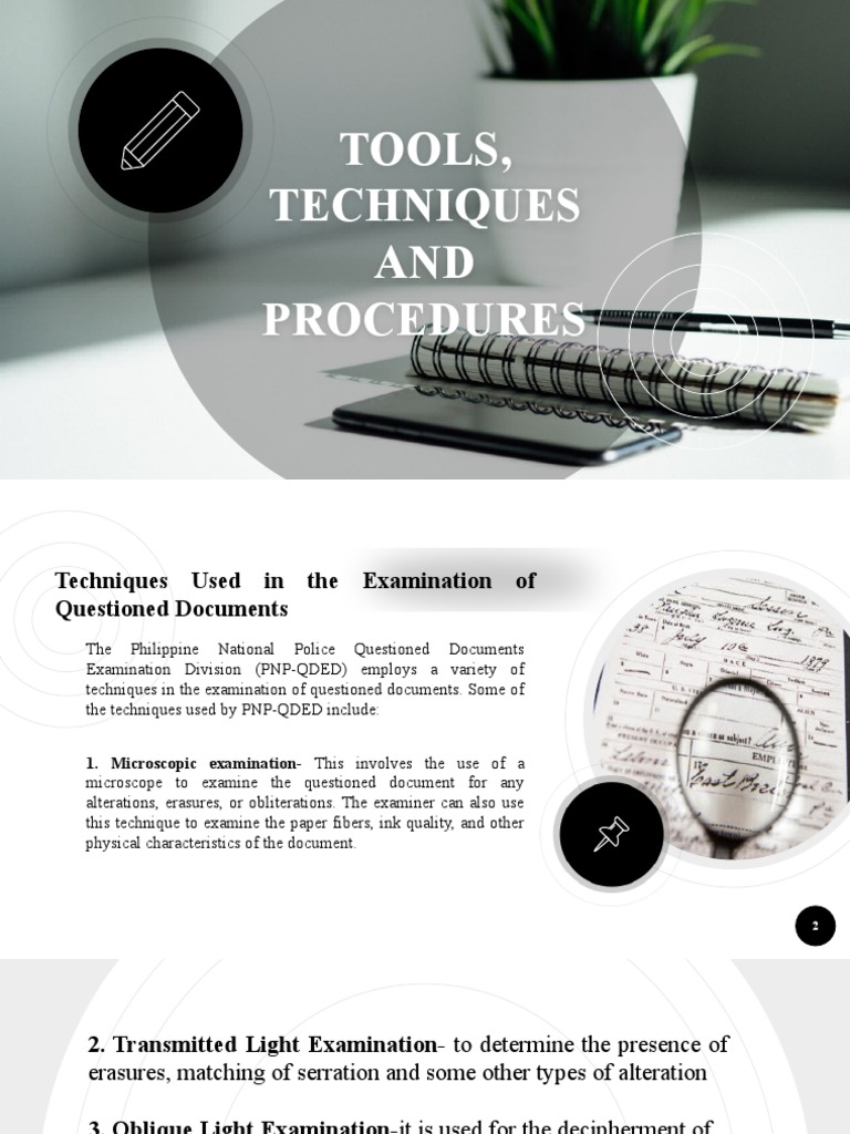 Techniques and Tools for Document Examination | PDF | Ultraviolet | Light