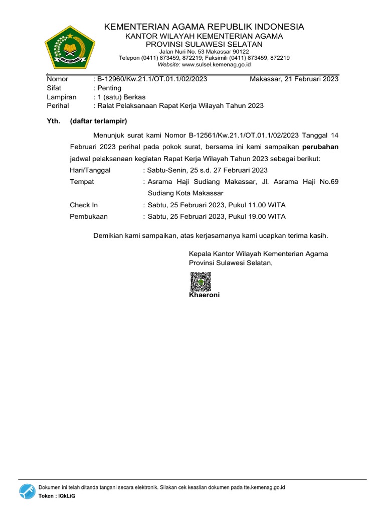 Ralat Undangan Raker 2023 | PDF