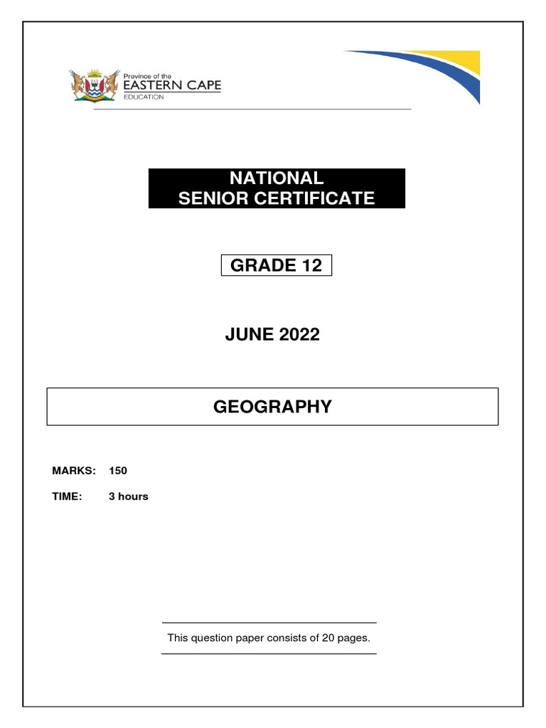 GEOGRAPHY GR12 QP JUNE 2022 - English | PDF