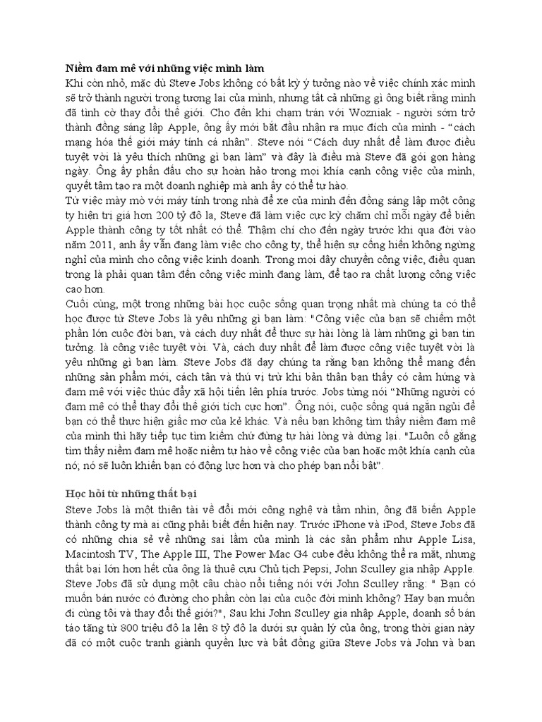 Bài học từ Steve Jobs | PDF