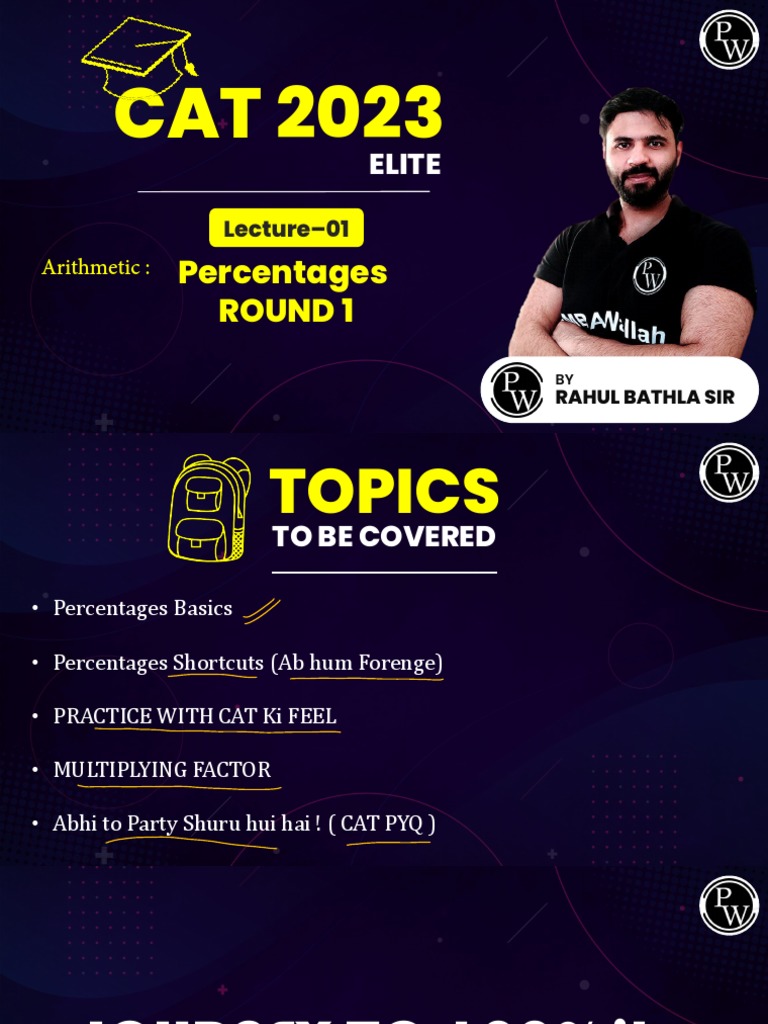 Arithmetic 01 - Percentage 1 - Class Notes - MBA Elite 2023 | PDF ...