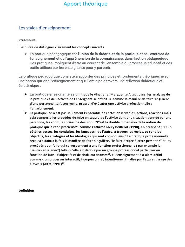 Les Styles D Enseignement | PDF | Pédagogie | Enseignement