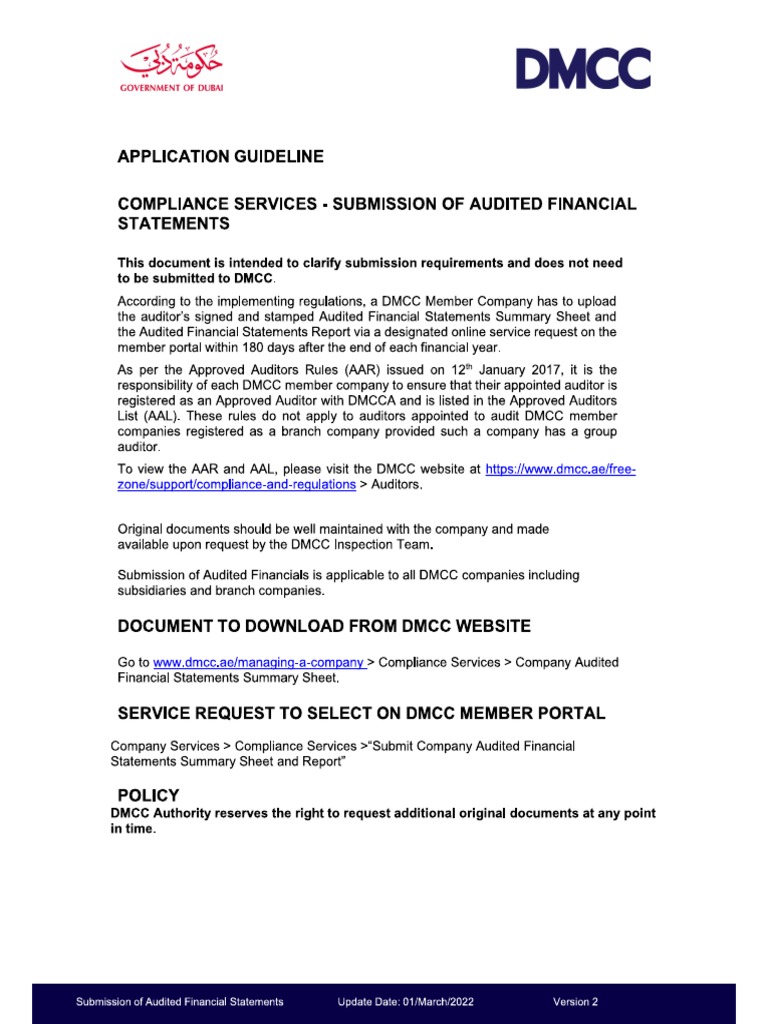 DMCC Audit Regulations | PDF