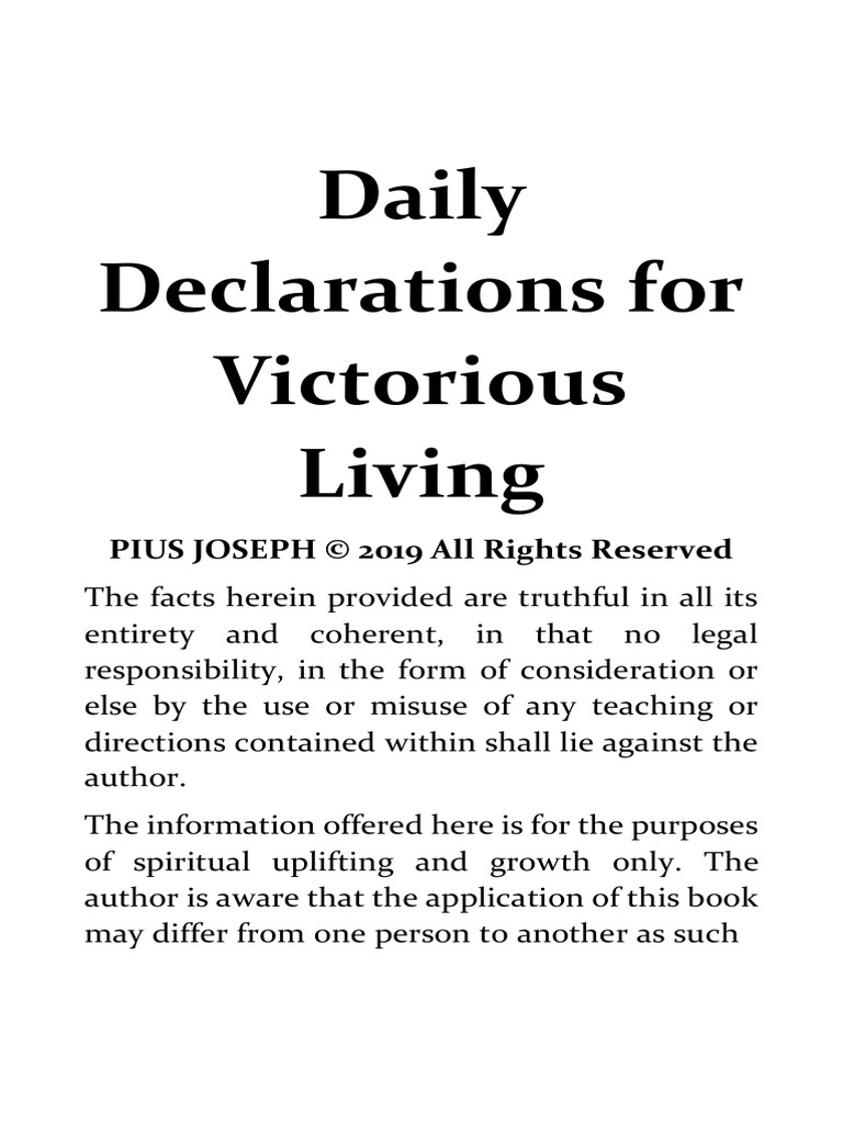 Daily Declaration For Victory | PDF