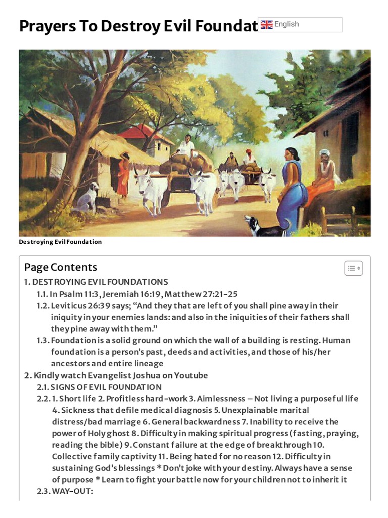 Prayers To Destroy Evil Foundations - Evangelist Joshua | PDF ...