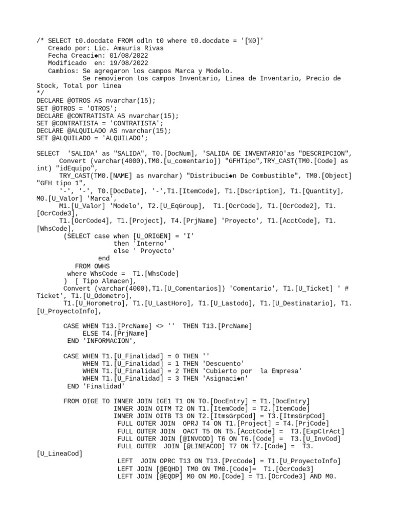 Reporte de Combustible por Fecha | PDF