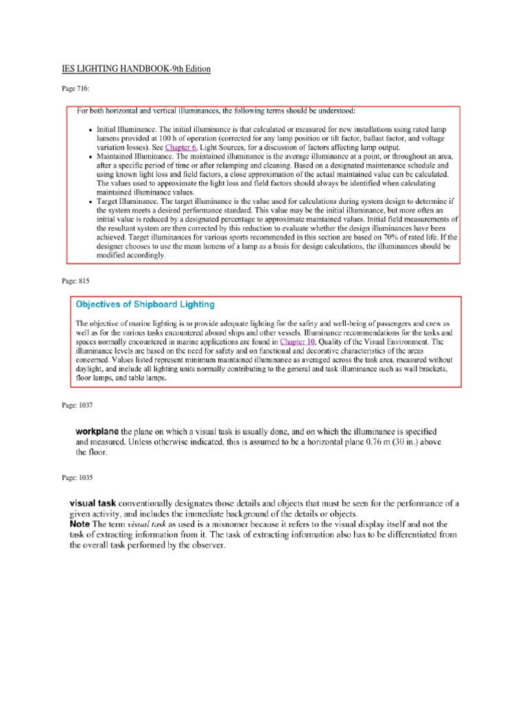 IESNA-lighting Handbook-Extraction | PDF