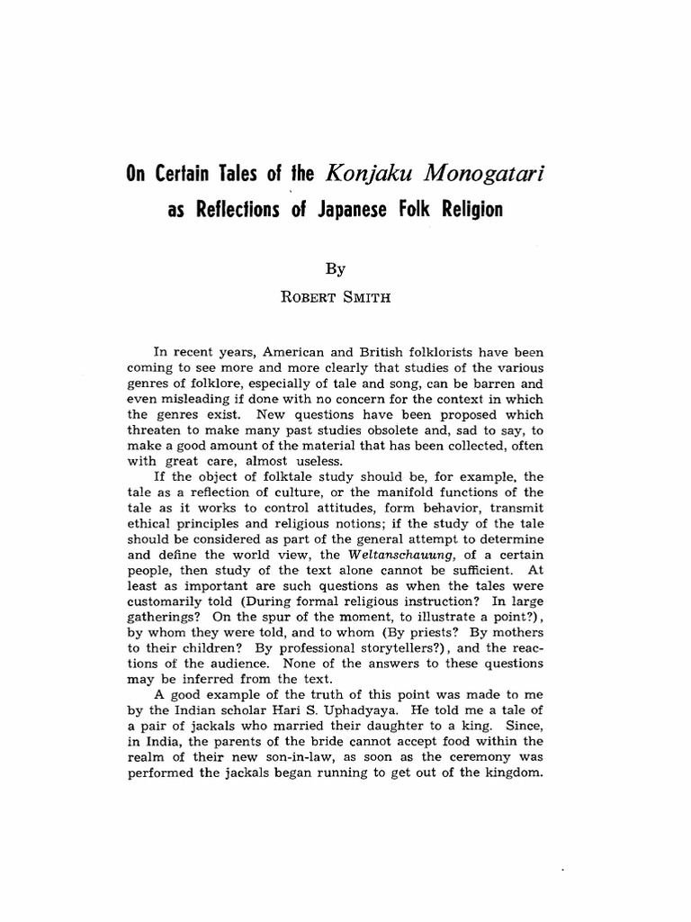On Certain Tales of the Konjaku Monogatari | PDF | Shinto | Folklore