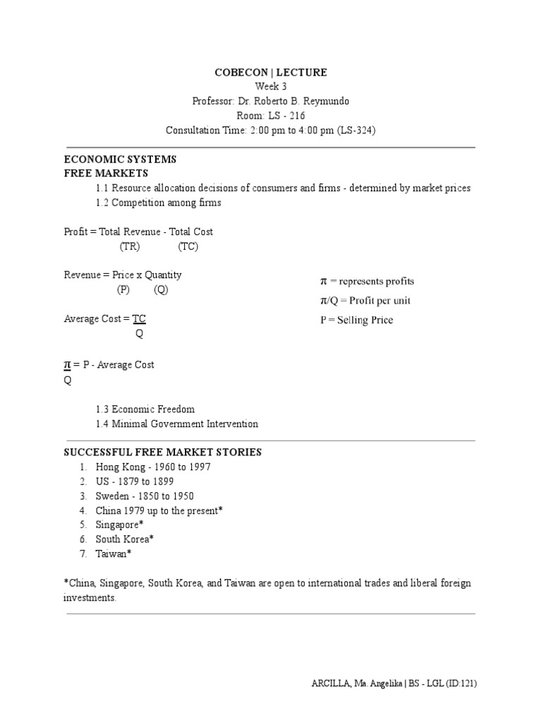Cobecon - Lecture Week 3 | PDF