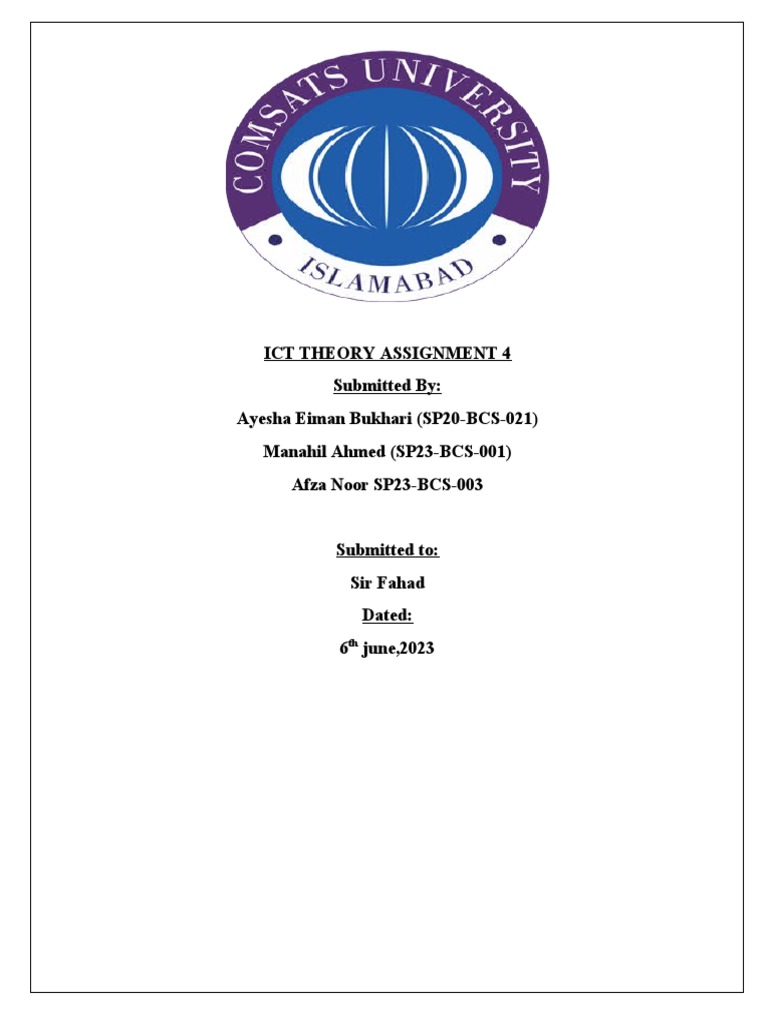 Ict Assignment 4 Pdf