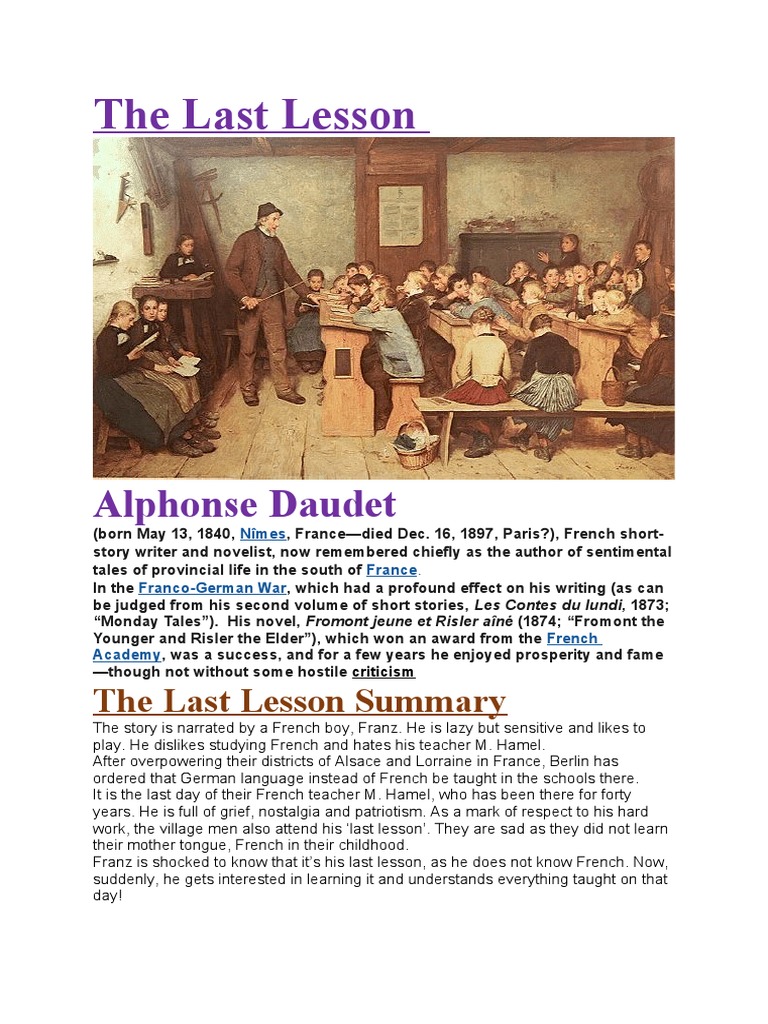 The Last Lesson | PDF | Literacy | Teachers