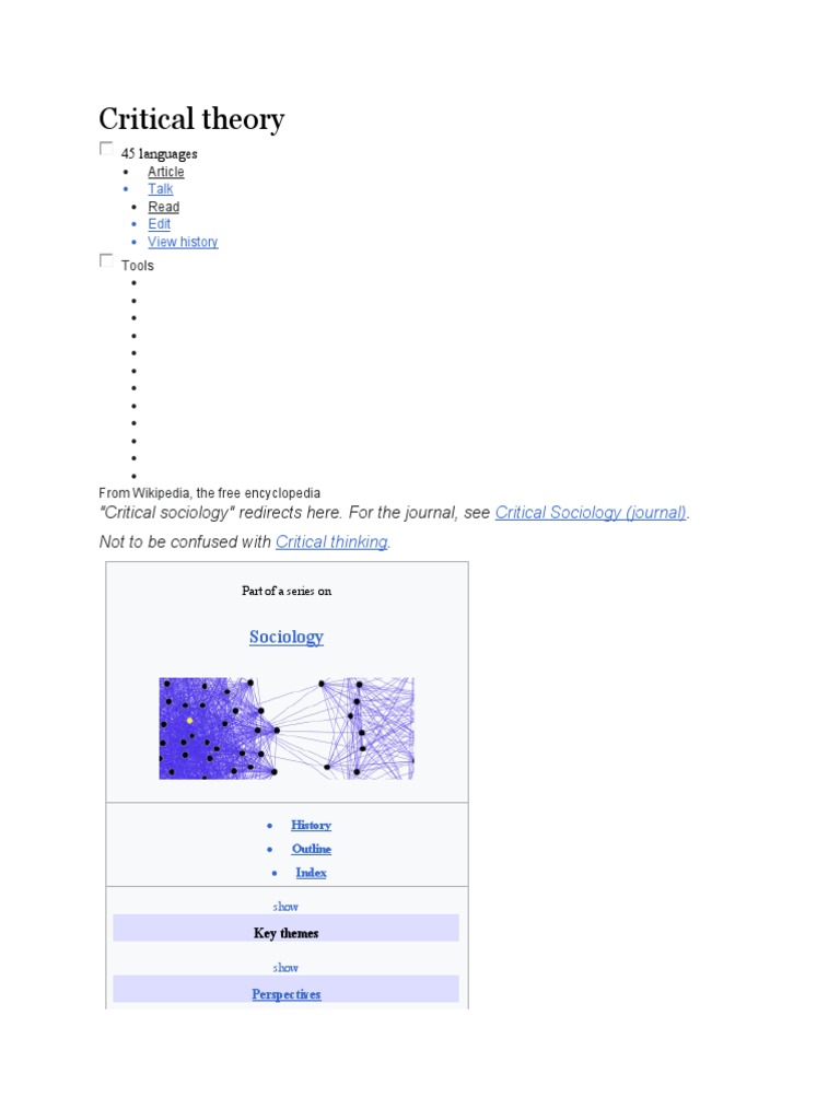 Critical Theory 1 | PDF | Critical Theory | Philosophical Traditions