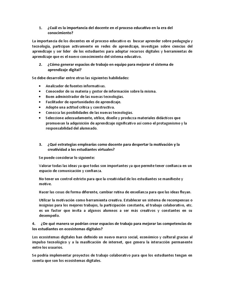 Foro 1 | PDF | Aprendizaje | Maestros