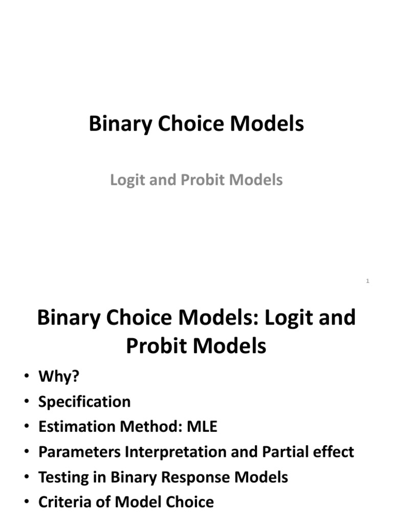 Logit and Probit Models | Download Free PDF | Logistic Regression | Normal Distribution