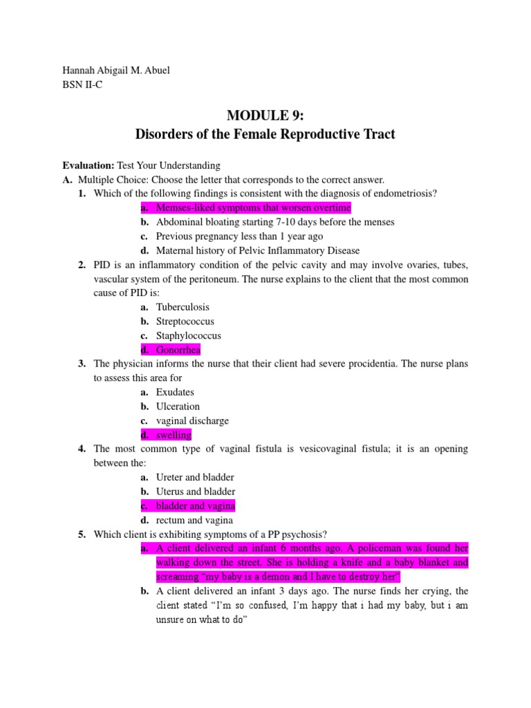 Module 9 10 | PDF | Infertility | Vagina