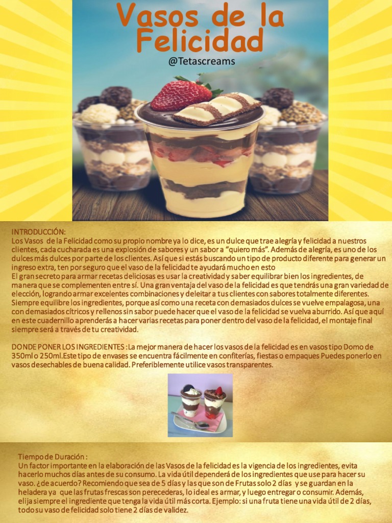 Postres Es Vaso para Negocio | PDF | Crema | Chocolate