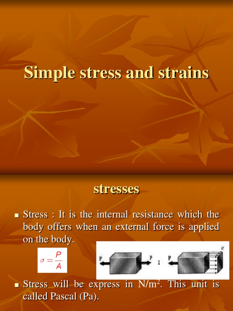 Simple Stress and Strains | PDF | Deformation (Mechanics) | Stress ...