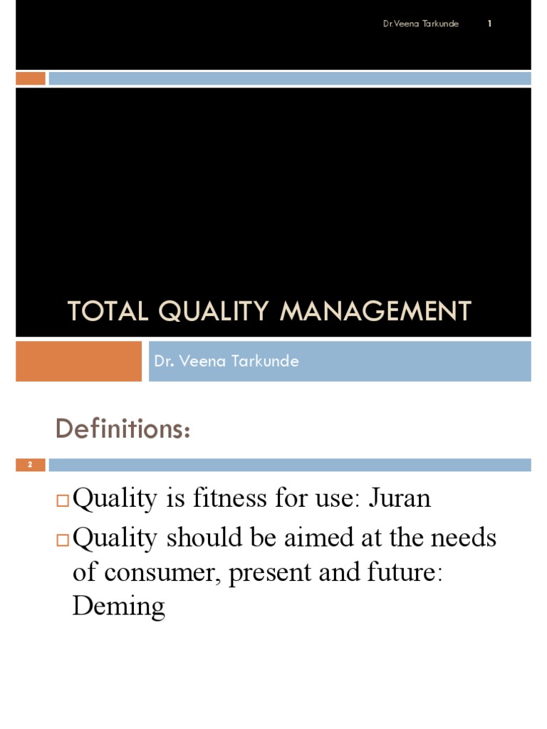 Unit 5 TQM | PDF | Customer | Quality (Business)