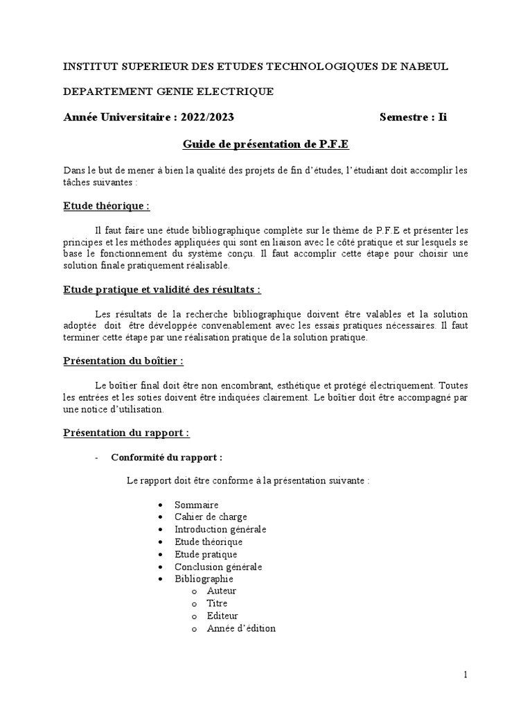 Guide Derapport - PFE | PDF