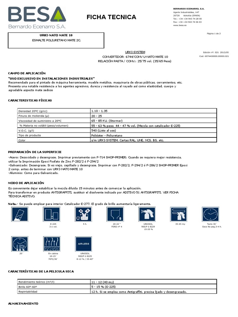 Besa Urki Nato Mate Ficha Tecnica | PDF