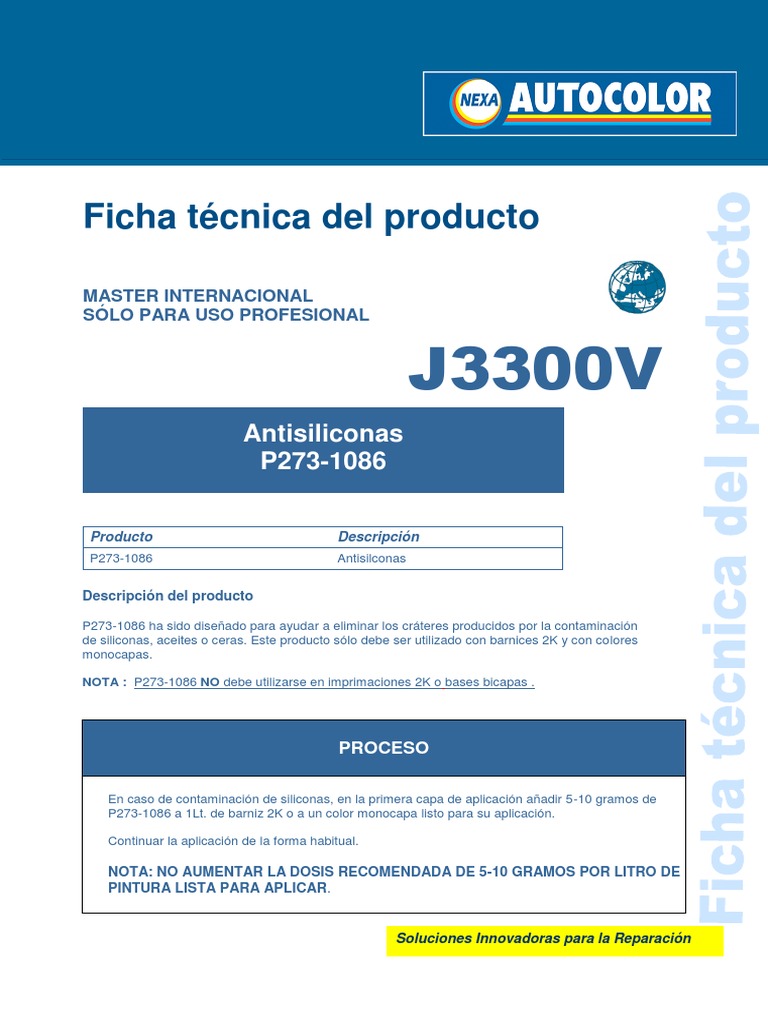 Nexa Autocolor P273-1086 Antisiliconas | PDF
