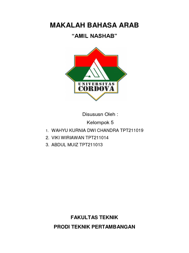 Pengertian dan Contoh Amil Nashab | PDF | Seni & Disiplin Bahasa ...
