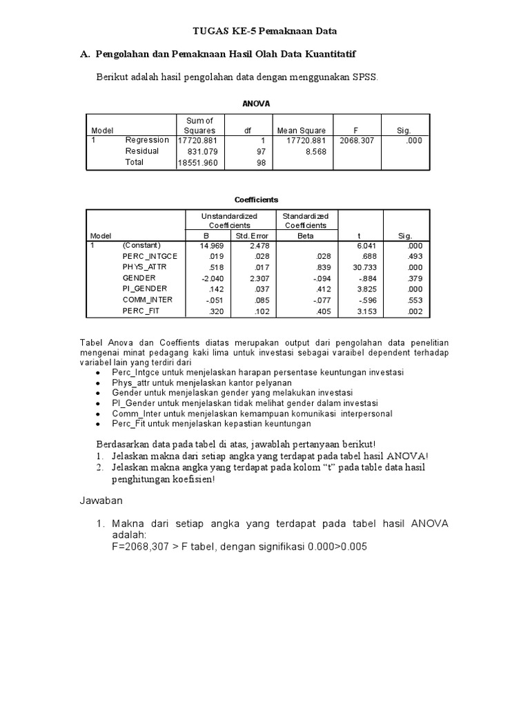 Tugas 5 - Pemaknaan Data Kuantitatif Dan Kualitatif - Final 0705 | PDF
