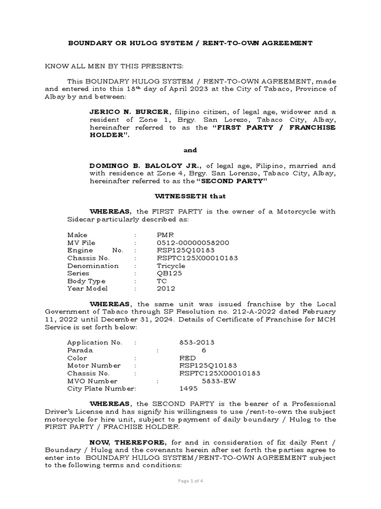 BOUNDARY Hulog | PDF | Civil Law (Common Law) | Government