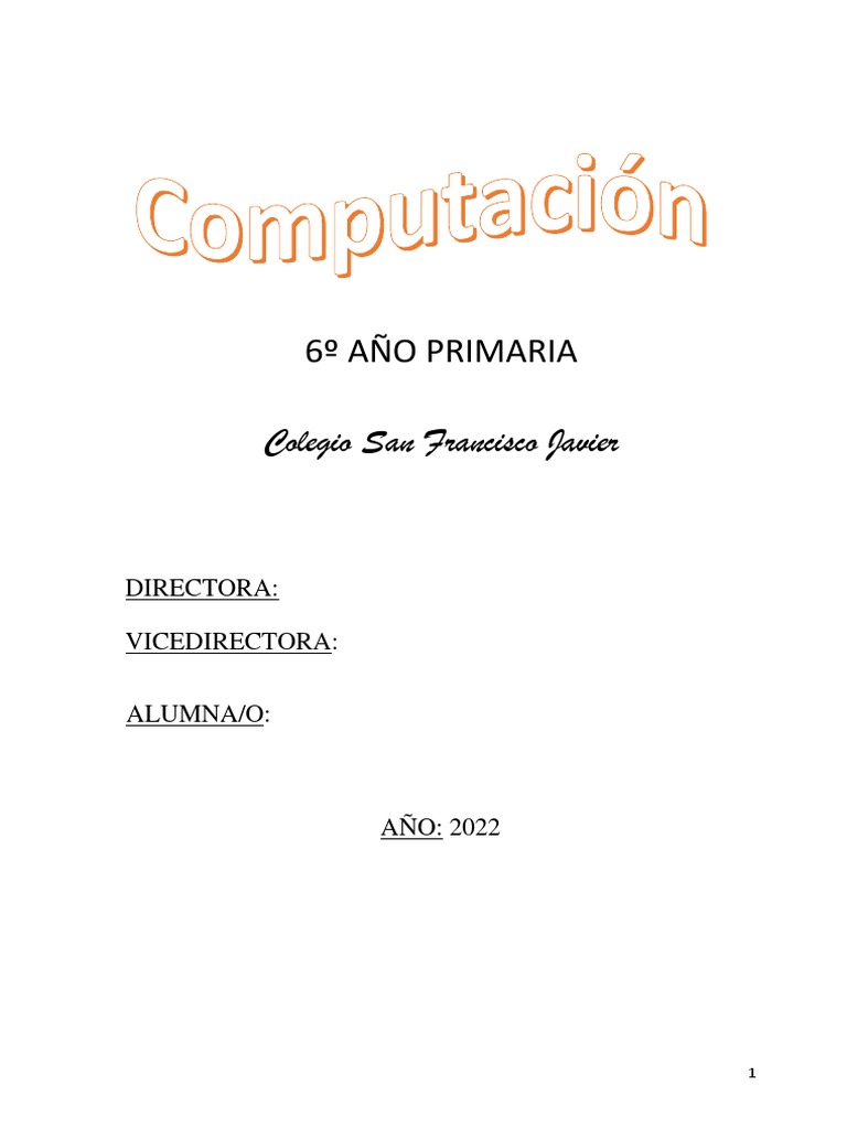 Cuadernillo - 6to 2022 Computación | PDF