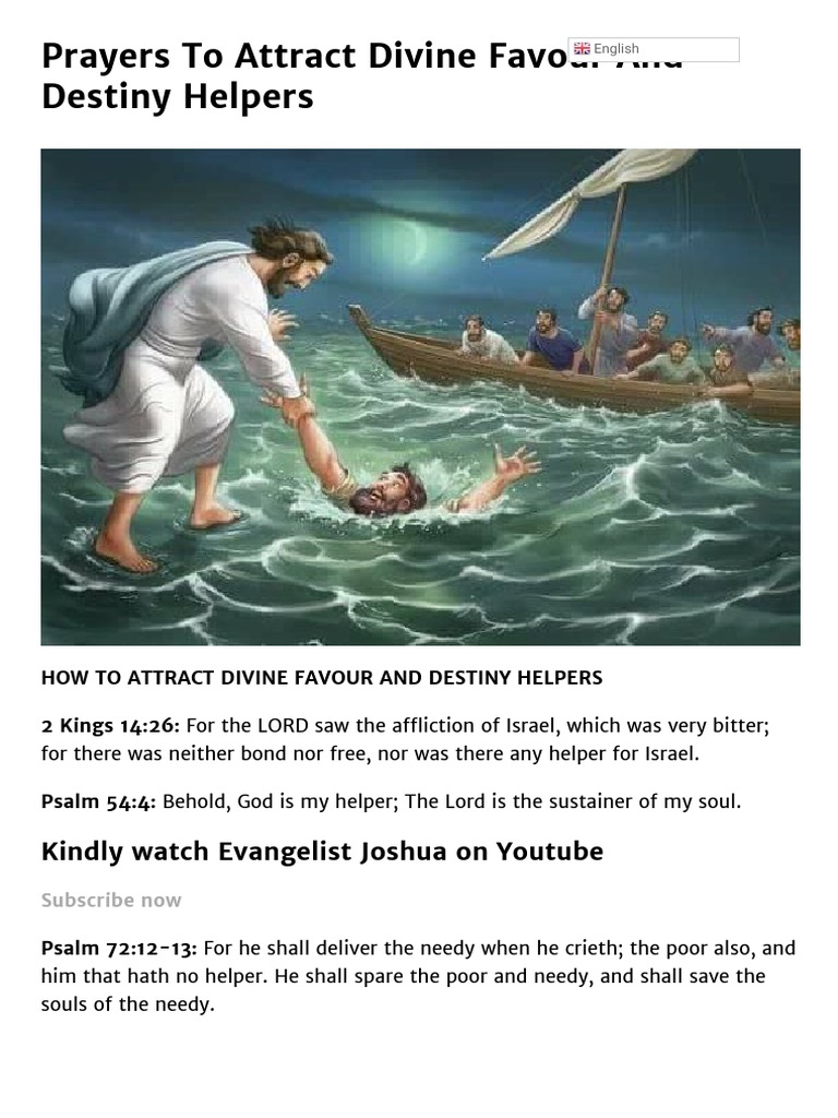 Prayers To Attract Divine Favour And Destiny Helpers - Evangelist Joshua | PDF | Jesus | Prayer