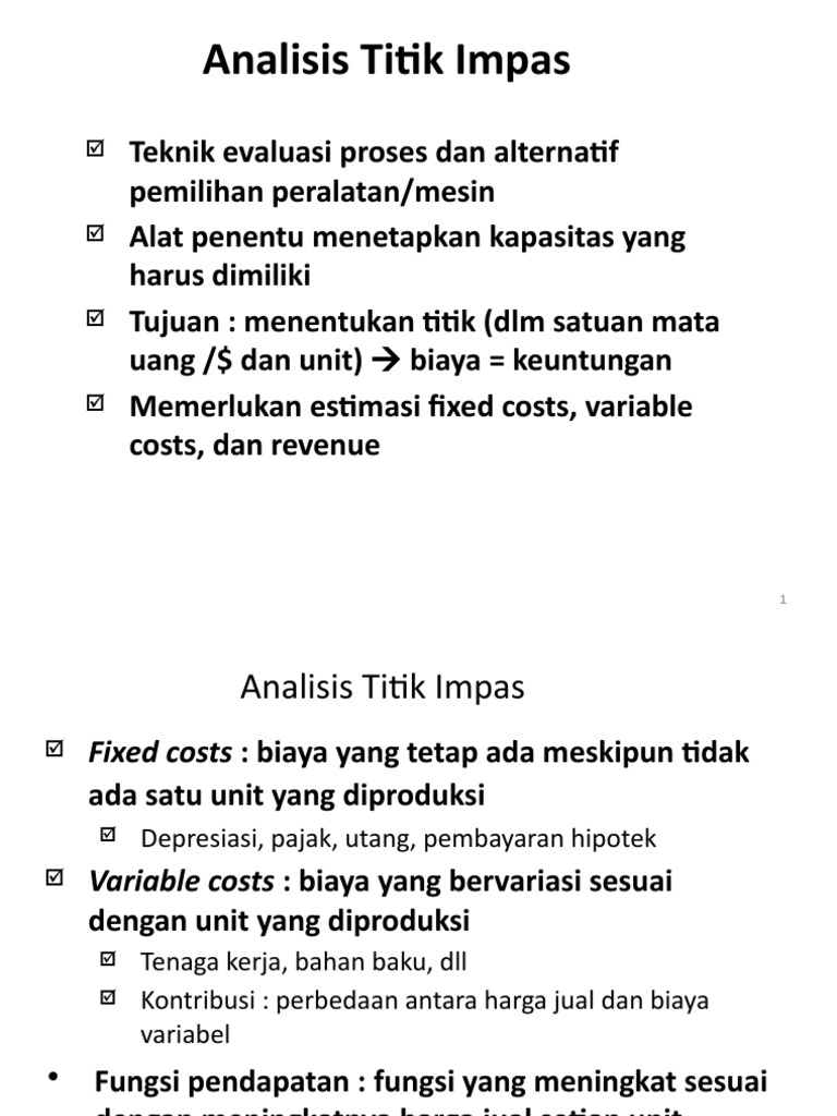 Soal Analisis Titik Impas - PVT - Ok | PDF