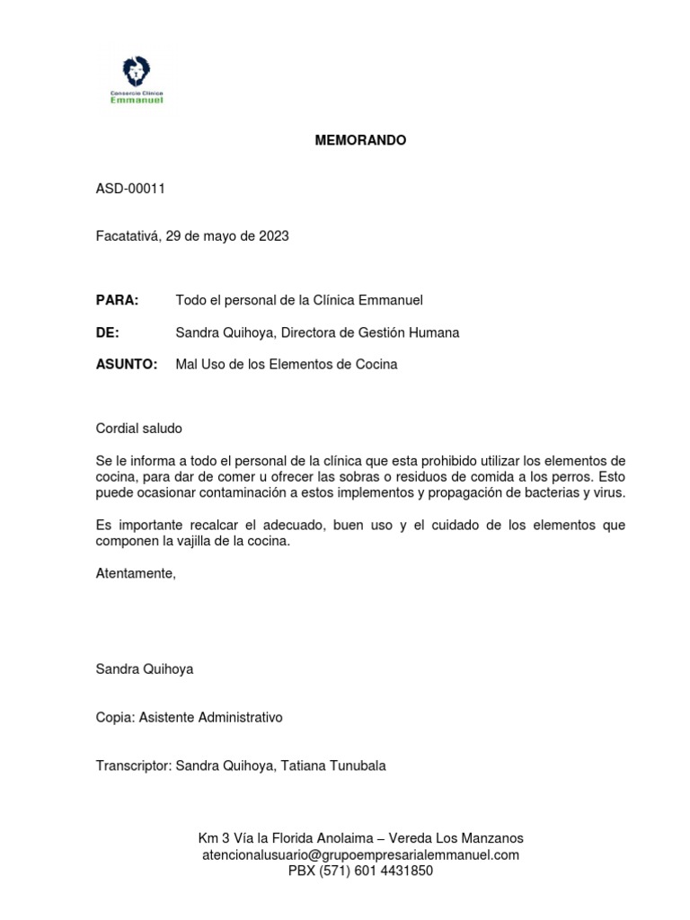 Memorando de Solicitud Urgente | PDF