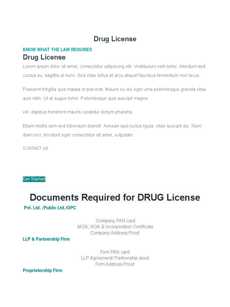 Essential Requirements for Drug License | PDF
