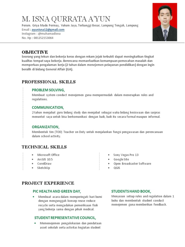 CV - M Isna Qurrata A'yun | PDF