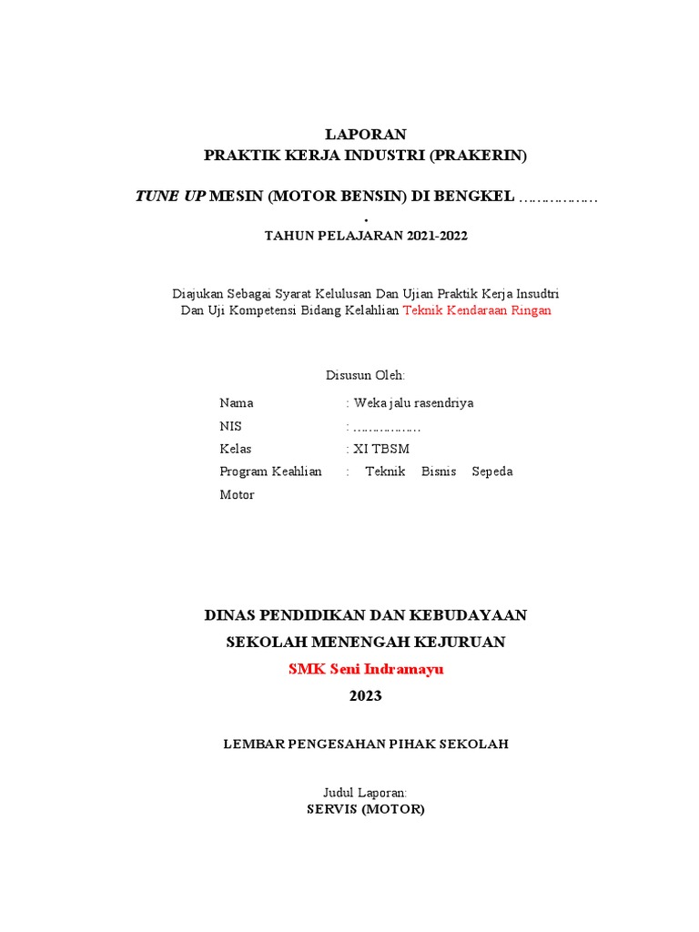 Laporan PKL TKR | PDF